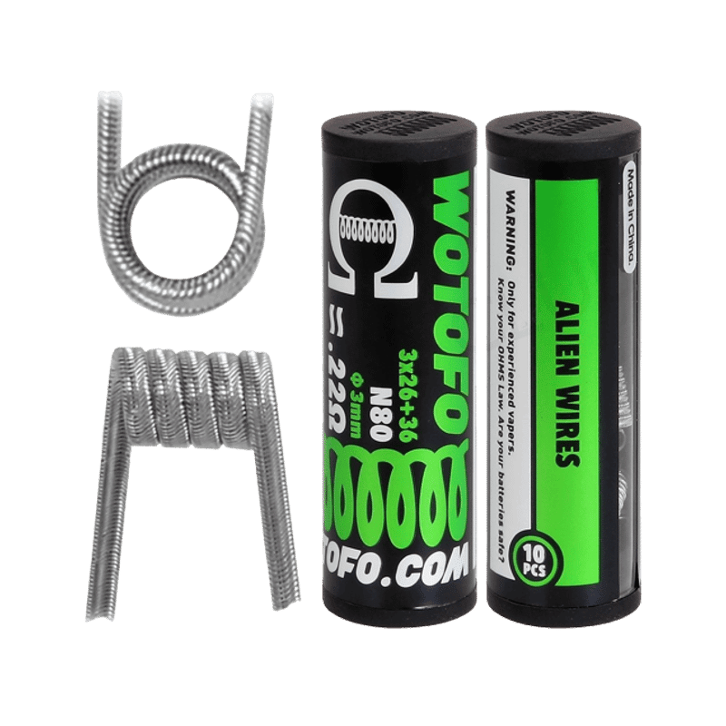 Wotofo Ni80 Alien Coils 3x26+36G Ø3.0mm ~0.22Ω 10pcs - VaperBG.com
