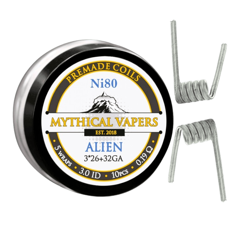 Mythical Vapers Ni80 Alien Coils (3*26+32) Ø3.0mm ~0.19Ω 10pcs ...