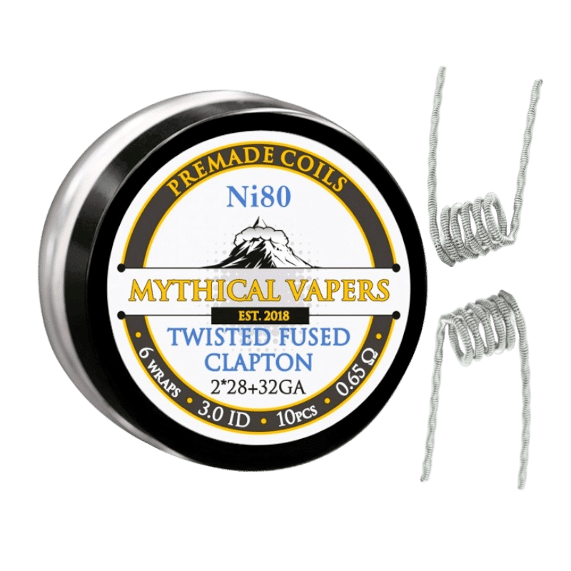 Mythical Vapers Ni80 Twisted Fused Clapton Coils (2*28+32GA) Ø3.0mm ~0 ...