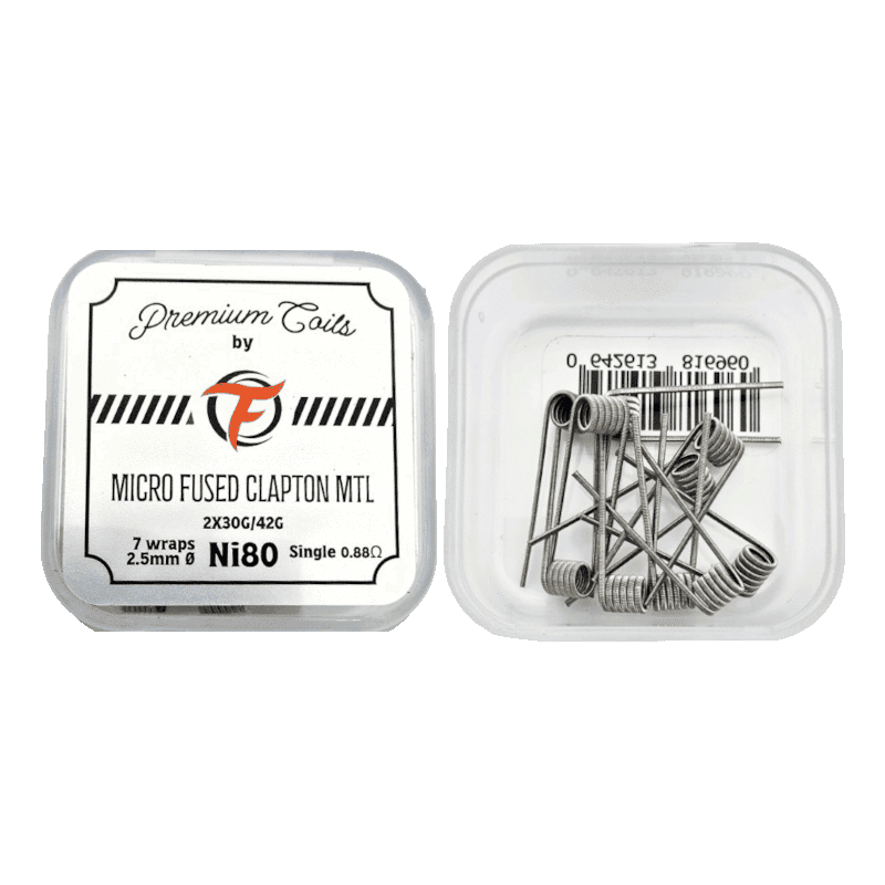 Fumytech Ni80 Micro Fused Clapton MTL Coils 7 Warps Ø2.5mm Single 0.88Ω ...