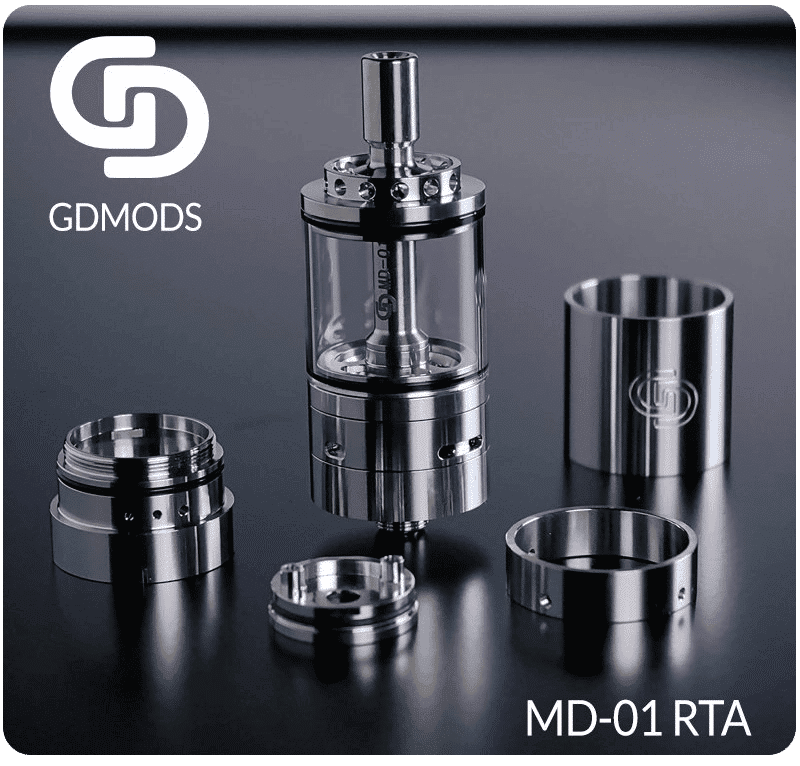 GD Mods MD-01 RTA 5.5ml 23mm Silver - VaperBG.com