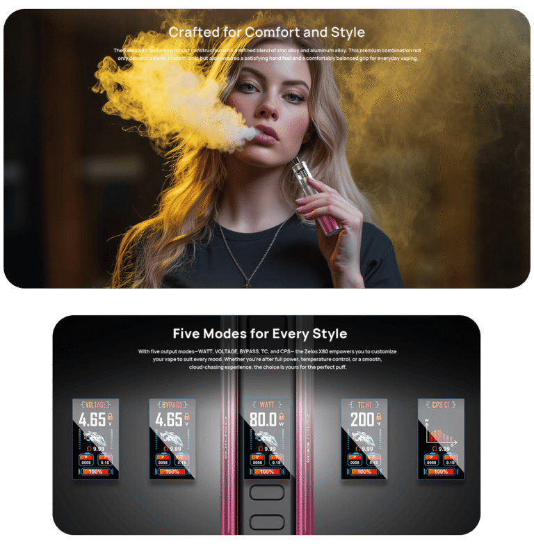 Aspire Zelos M80 80W 2600mAh Box Mod Black & Silver | VaperBG.com