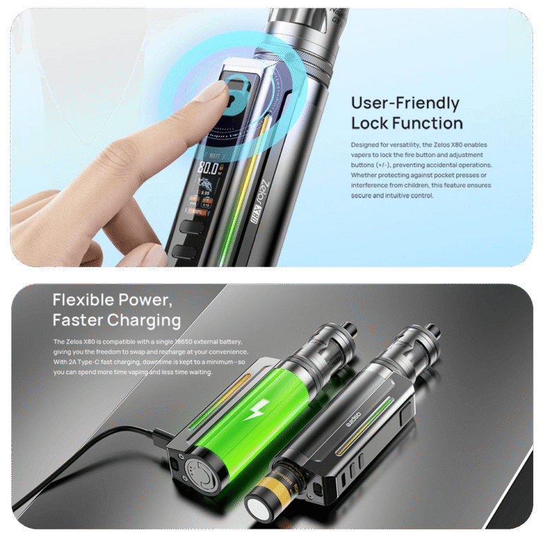 Aspire Zelos M80 80W 2600mAh Box Mod Black & Silver | VaperBG.com